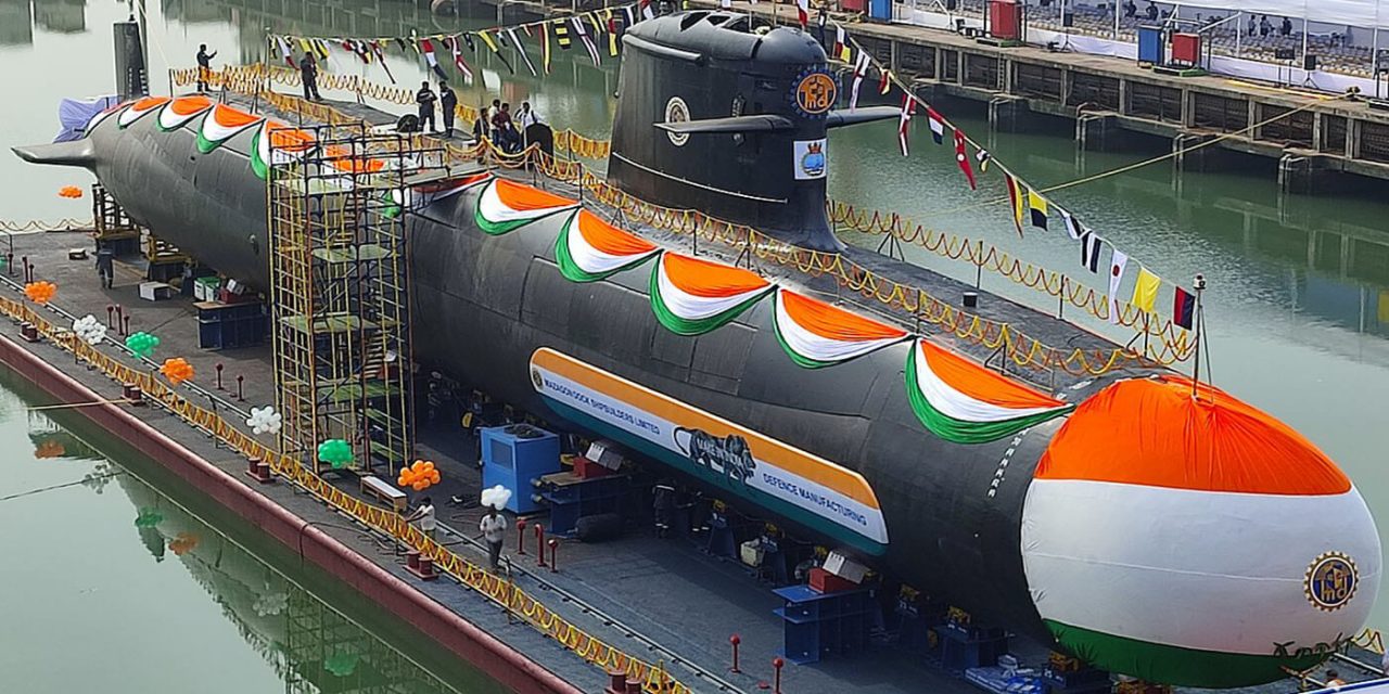 India | Launch of sixth and final Kalvari-class “Scorpene” submarine ...